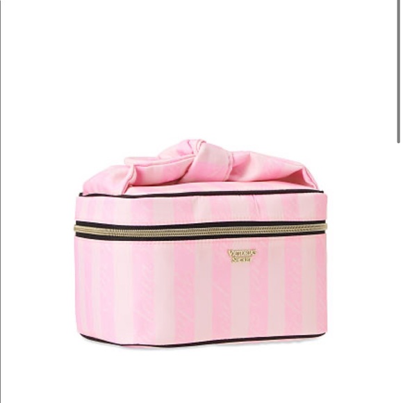 PINK Victoria's Secret | Bags | Signature Stripe Small Weekender Train ...